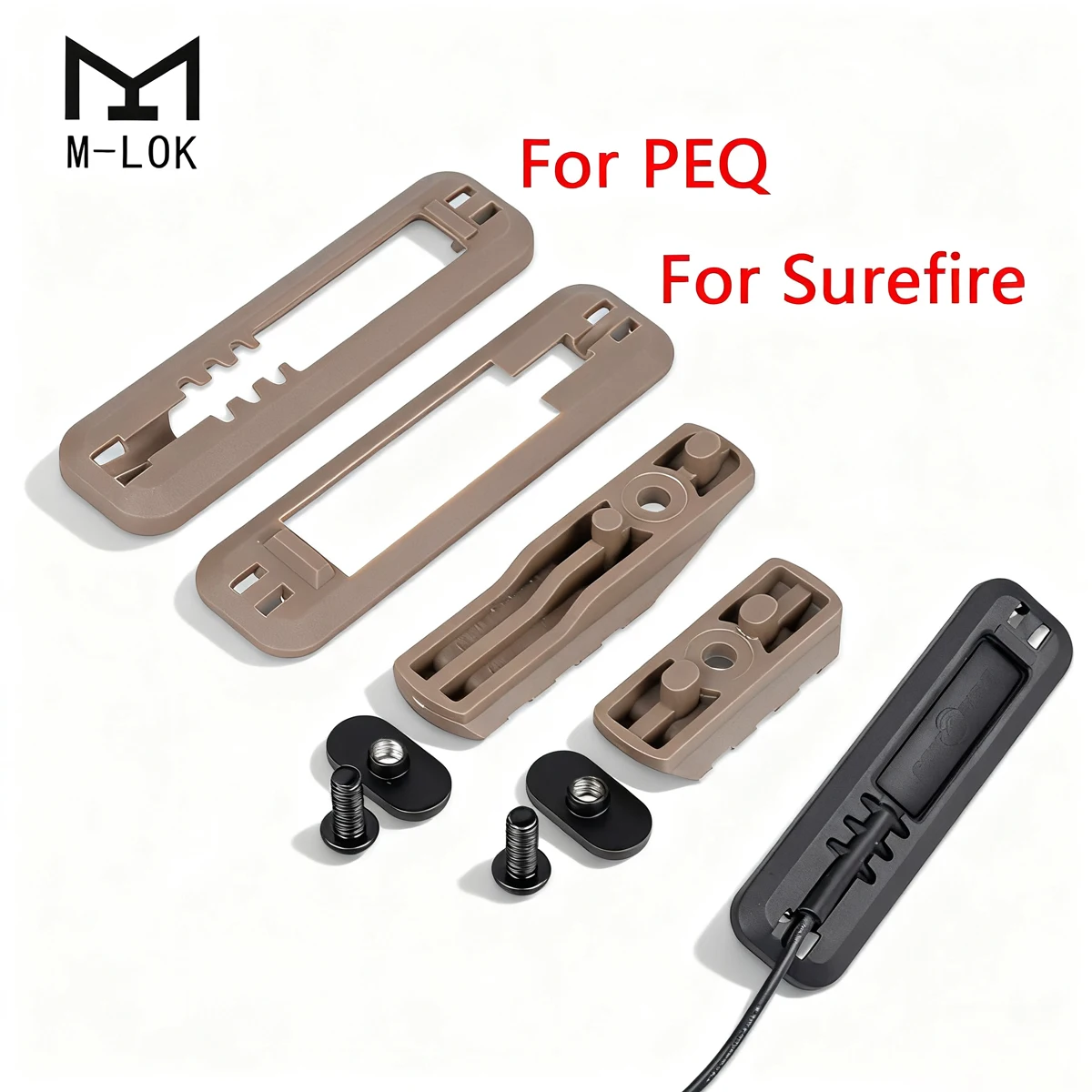 Tactical MOE Rail Tape Switch Mount Plate For Airsoft Weapons PEQ 15 ...
