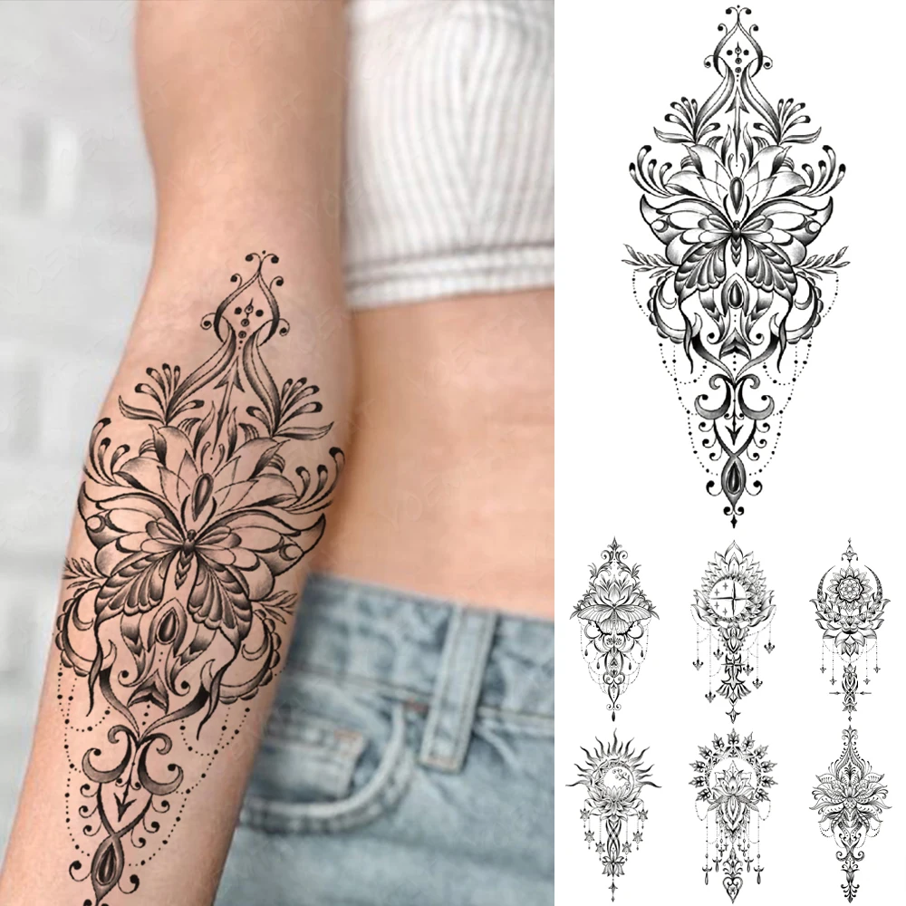 Waterproof-Temporary-Tattoo-Sticker-Henna-Mandala-Totem-Flash-Tatto ...