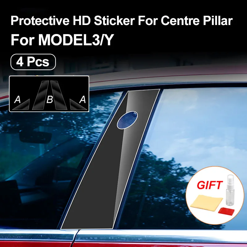 4pcs-For-Tesla-Model-3-Automobile-Protective-Film-B-pillar-Model-Y ...