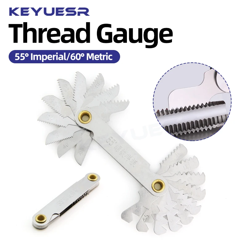 Thread Plug Gauge 55/60 Degree Metric Inch Center Measurement Gear ...