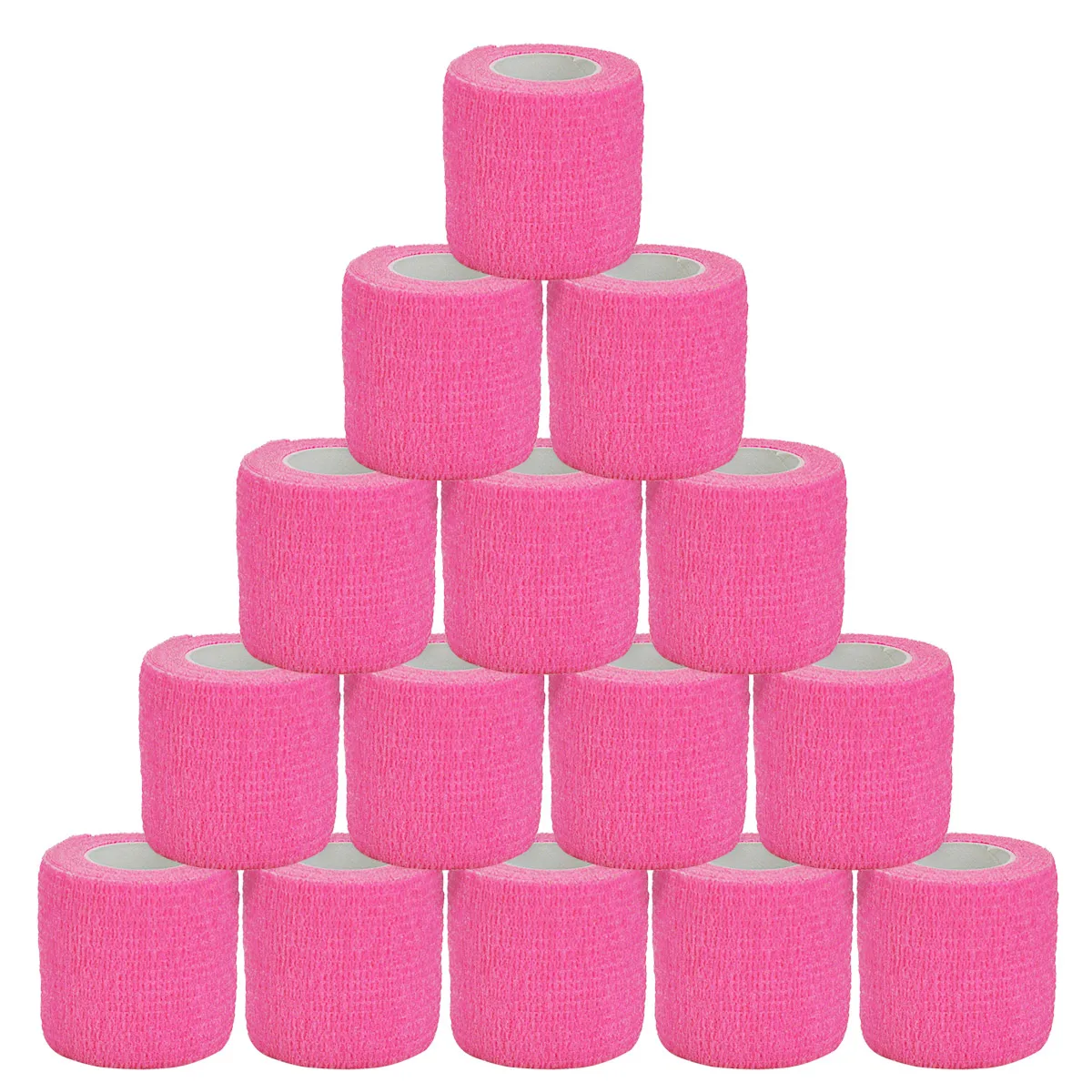 6/12/24Pcs Bright pink Sport Self Adhesive Elastic Bandage Wrap Tape ...
