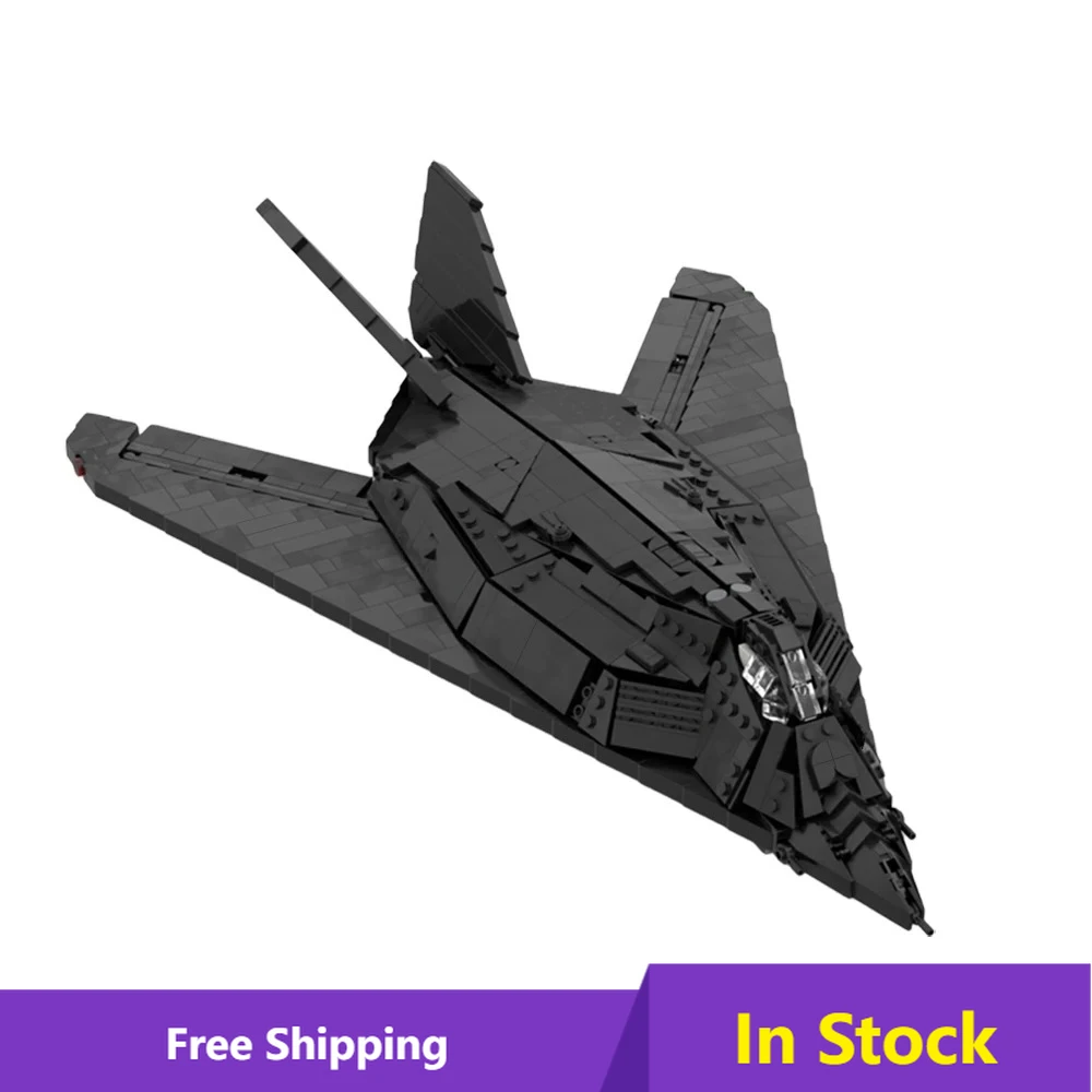 F-117 Nighthawk Wars Plane Fighter Building Blocks Set Black Stealth ...