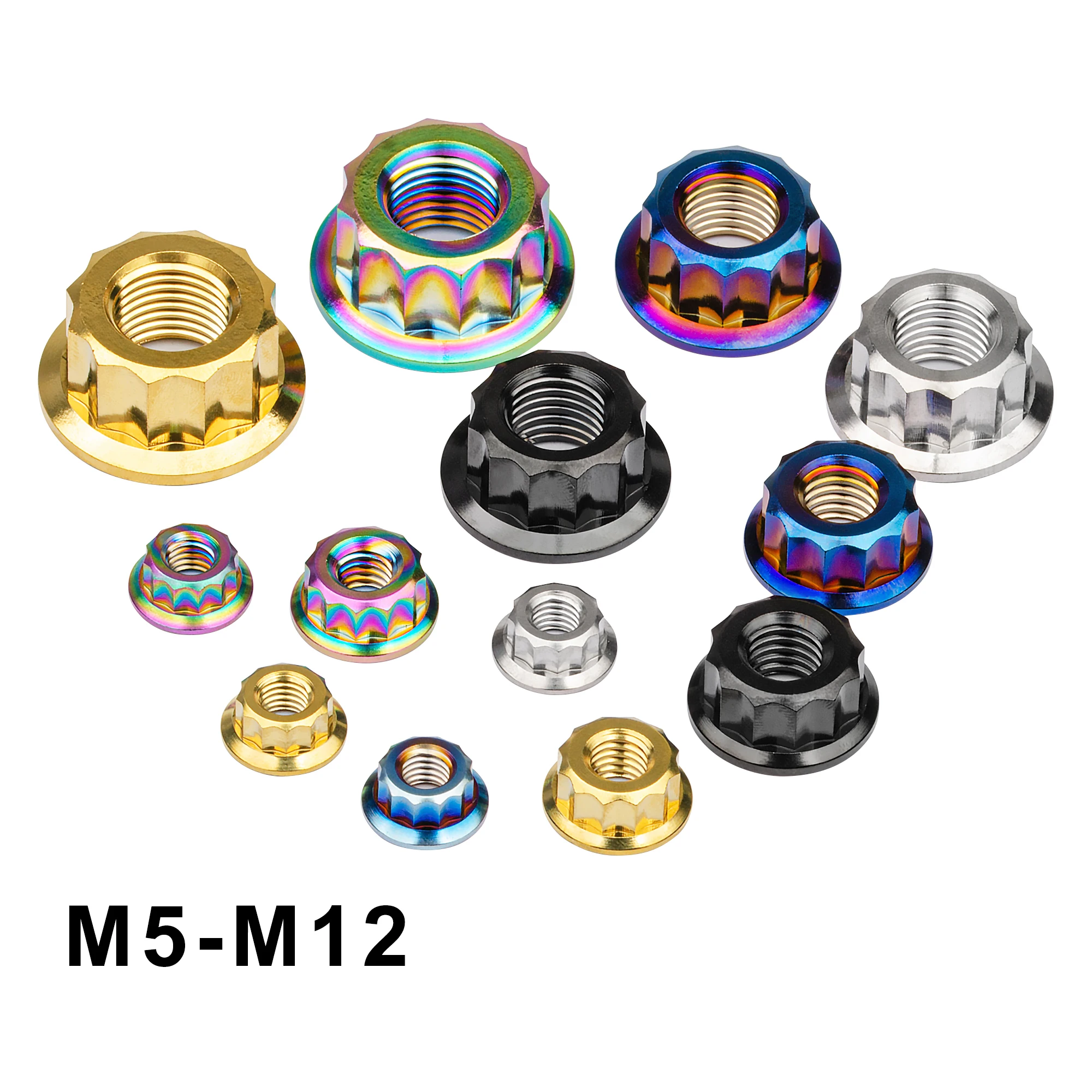 Weiqijie-Titanium-Nut-M5-M6-M8-M10-M12-Double-Hexagonal-Flange-12-Point ...