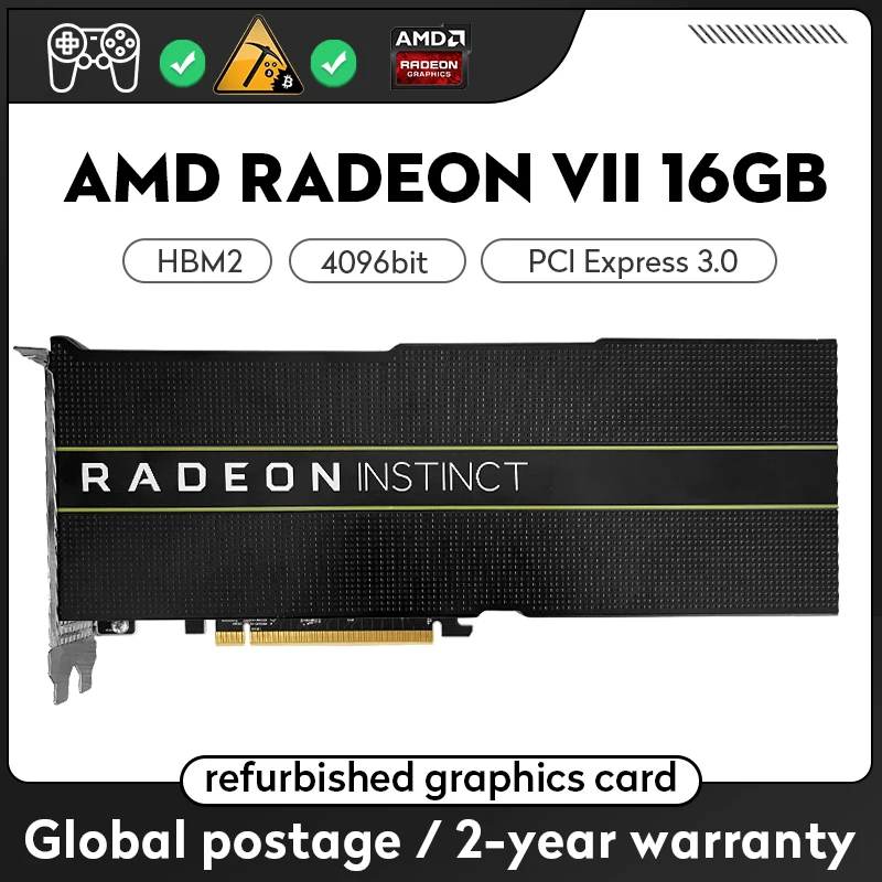 JIESHUO AMD Radeon VIl 16G 7nm 4096Bit HBM2 Graphics AMD Video Desktop PC RXVII 16GB graphics card