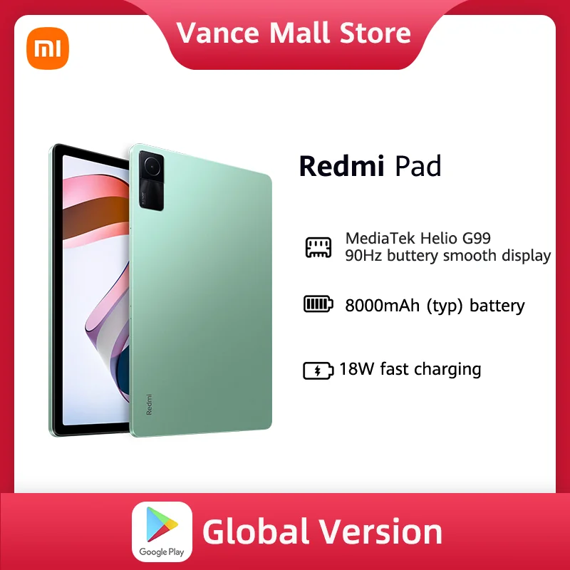 Global Version Xiaomi Redmi Pad Tablet 10.61" Screen MTK Helio G99 ...