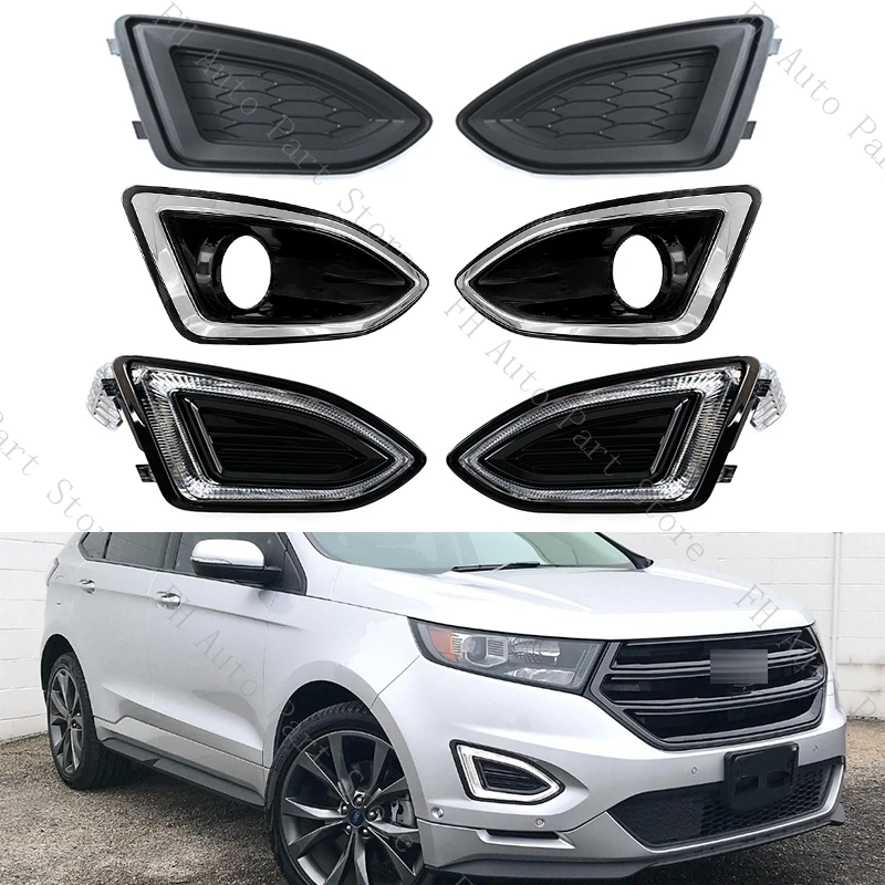 For Ford Edge 2015 2016 2017 2018 Front Bumper Fog Lamp Cover Frame ...