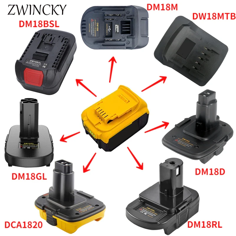 Power-Tool-Adapter-DM18M-etc-Converter-For-Dewalt-18V-Li-ion-Battery ...