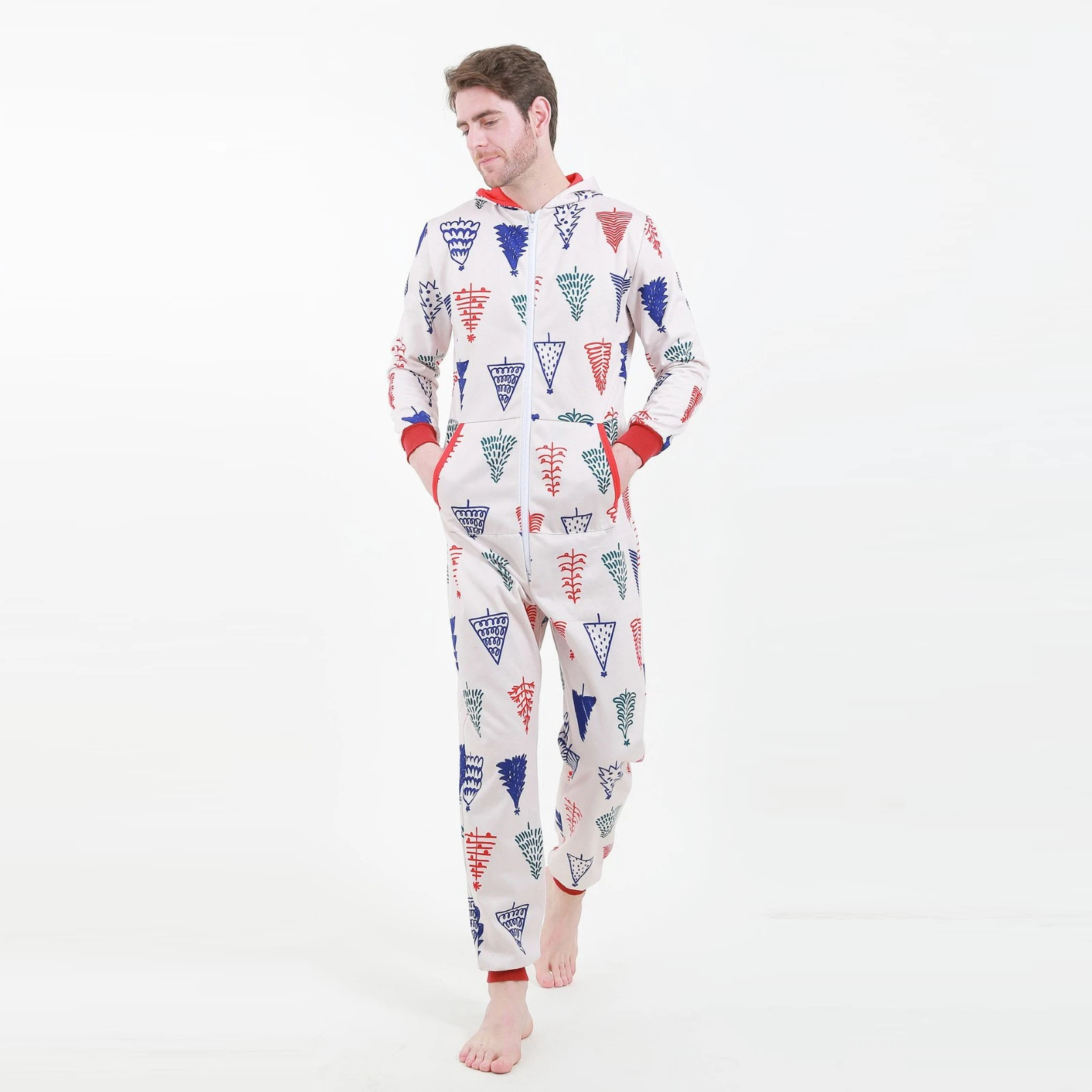 Men Autumn Warm Onesie Christmas Jumpsuits Sleep Lounge Adult Sleepwear ...