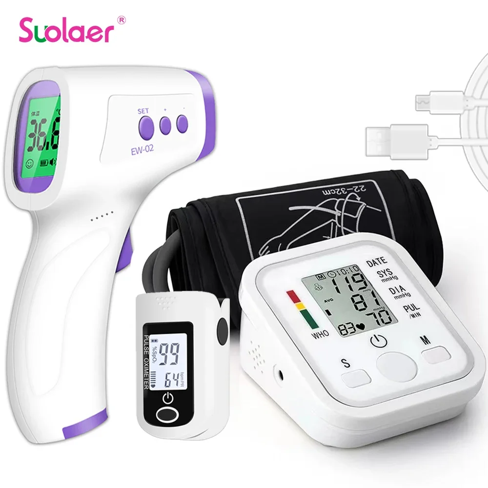 Arm-Blood-Pressure-Monitor-Sphygmomanometer-Tonometer-Tensiometer-Pulse ...
