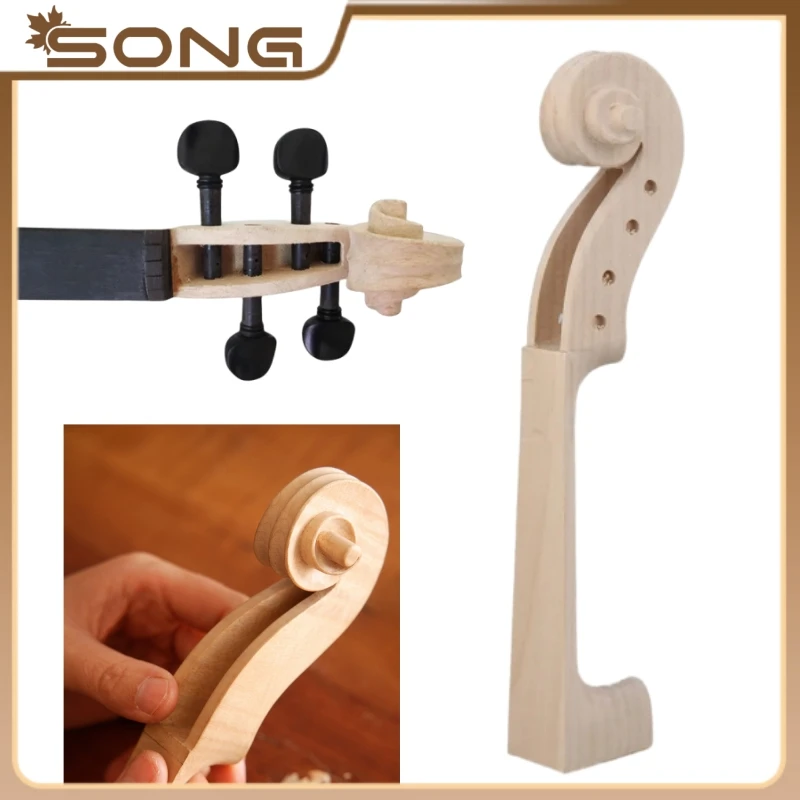Unfinished Cello Neck cello for 4/4 3/4 1/2 1/4 head Scroll Maple Full ...