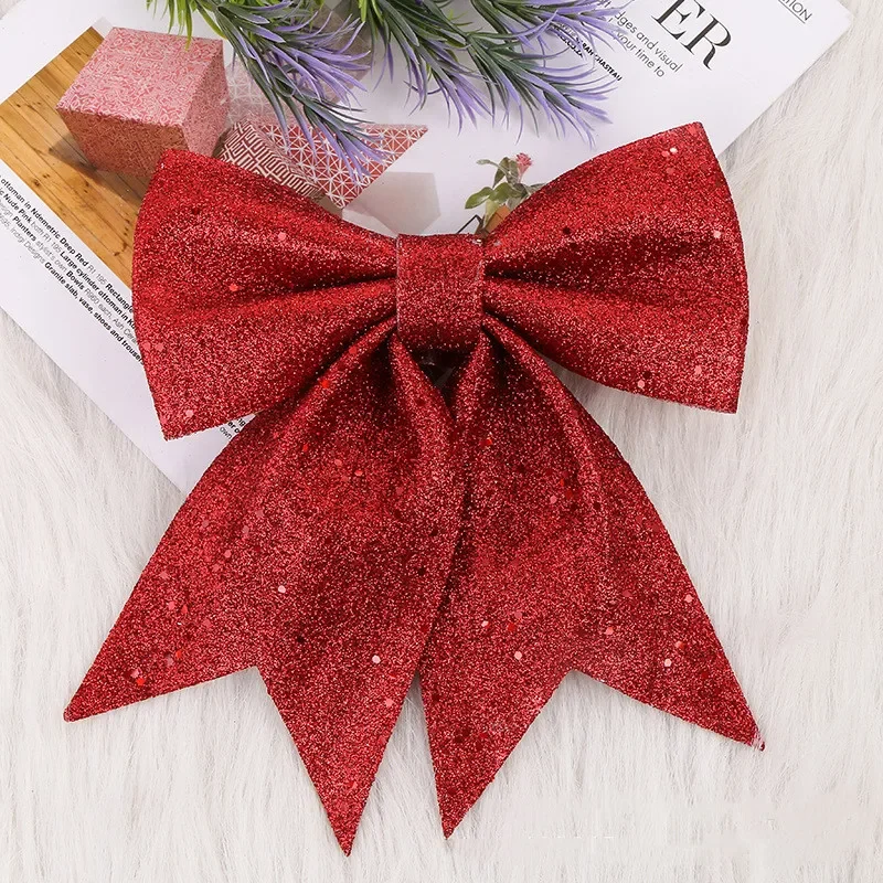 Large-Red-Gold-Sparkling-Glitter-Bow-Christmas-for-Crafts-Ribbon ...