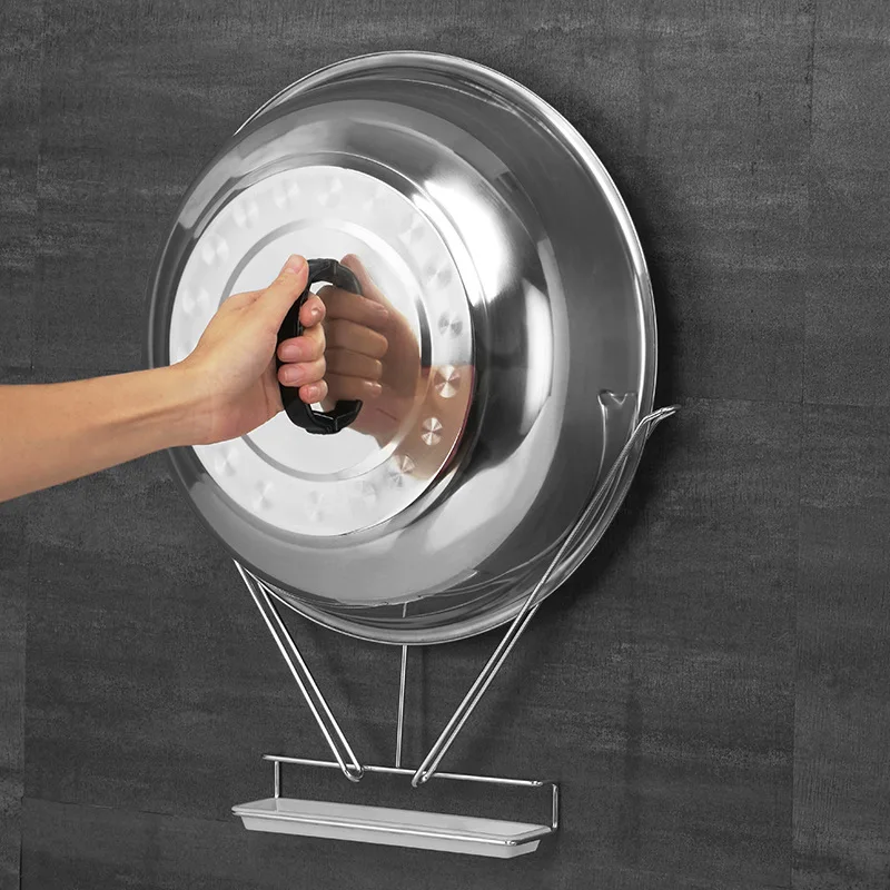 304Stainless-Steel-Kitchen-Pot-Lid-Rack-No-Punch-Dish-Washing-Basket ...