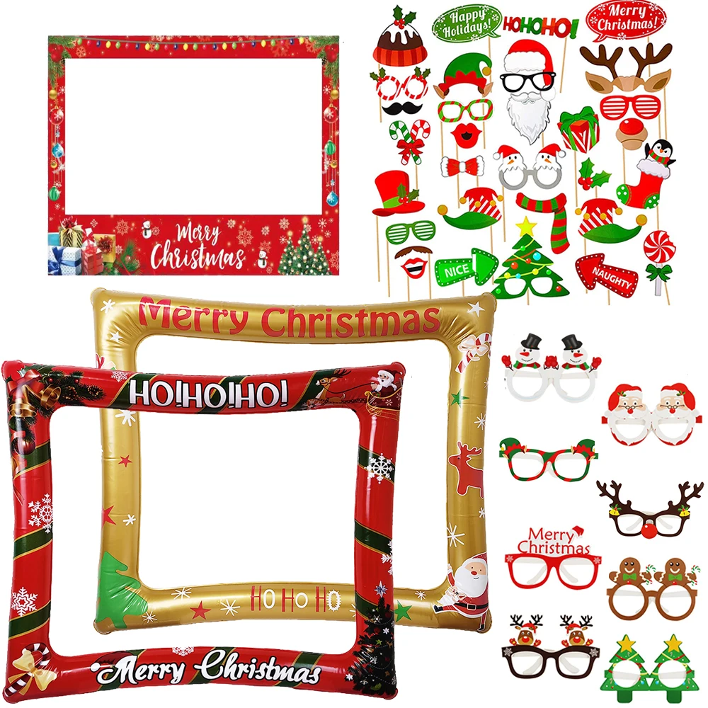 Christmas-Photo-Booth-Props-Merry-Christmas-Selfie-Frame-Funny-Photo ...