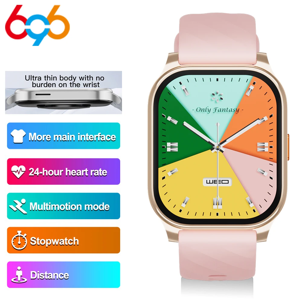 Women Blue Tooth Call Smart Watches Ultra-thin Body Health Heart Rate ...