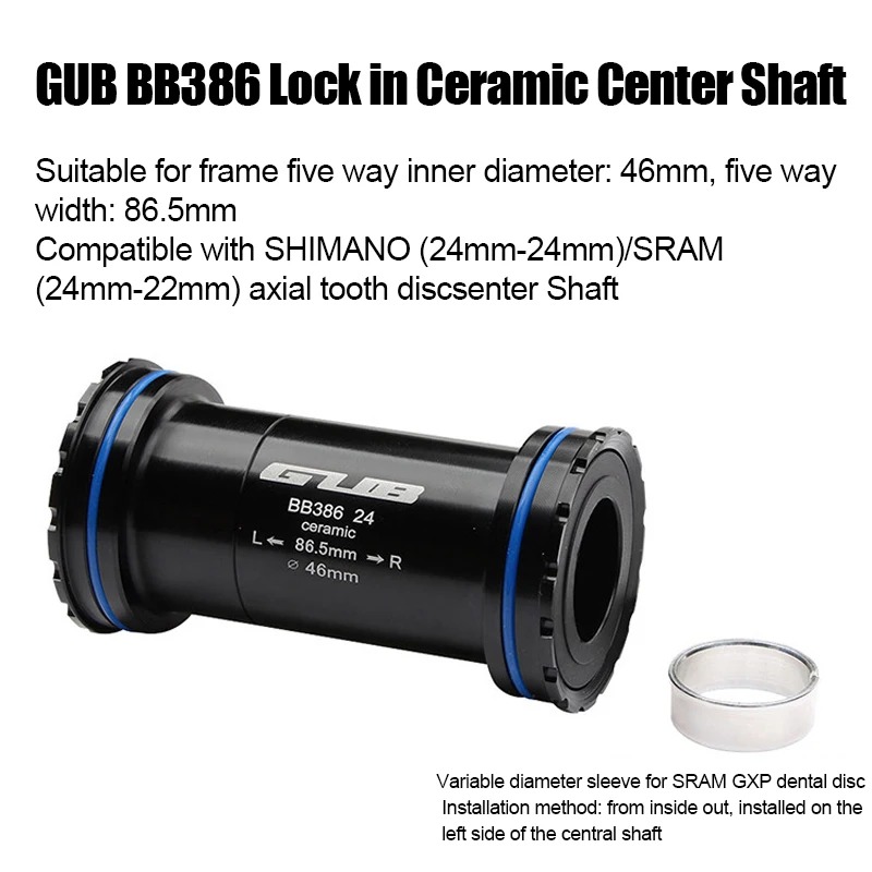 GUB-BB386-24mm-Ceramic-Bearings-Bicycle-Press-Fit-Bottom-Brackets-Axle ...