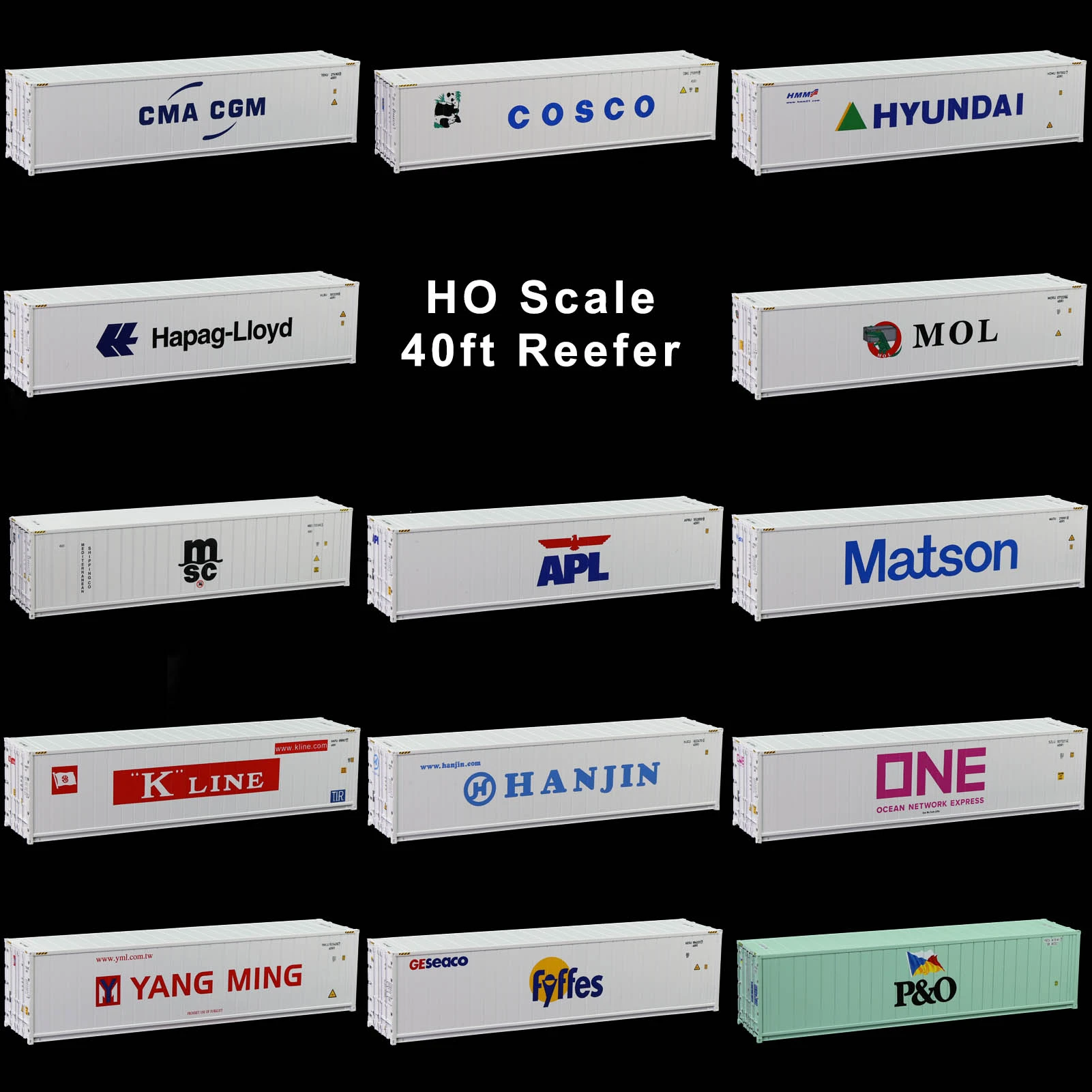 1pc Ho Scale 40ft Hi-cube Reefer 1:87 40' Refrigerater Container ...