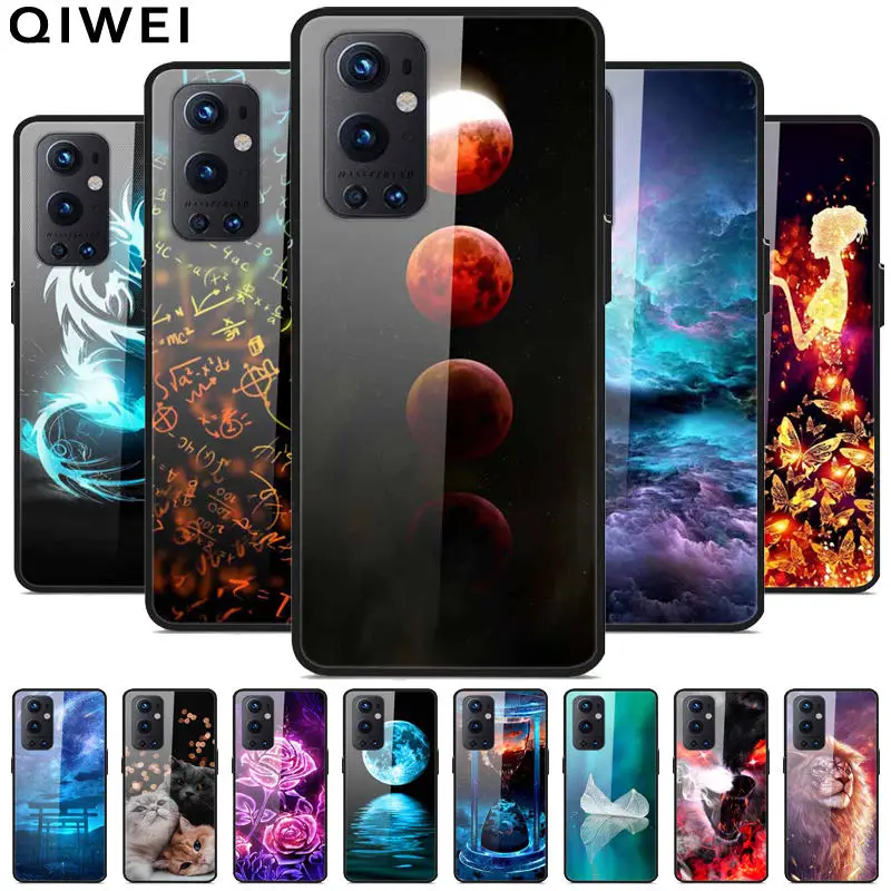 Phone-Cases-for-One-plus-9-9-Pro-Tempered-Glass-Hard-PC-Back-Cover-For ...