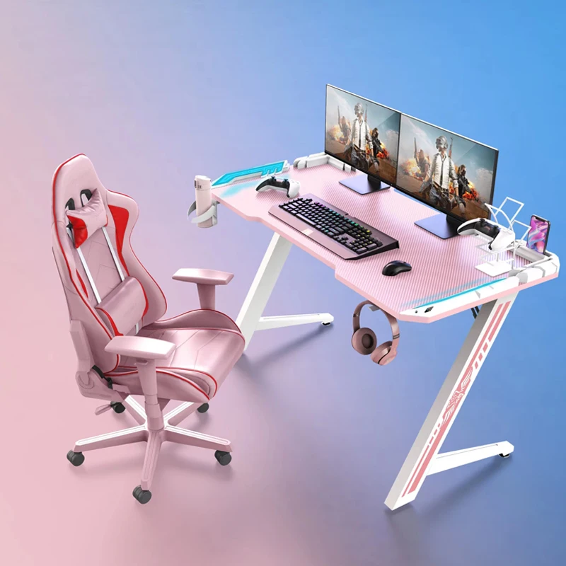 Gaming Desk Pink Computer Table Pc Computer Gaming Desk Room Office ...