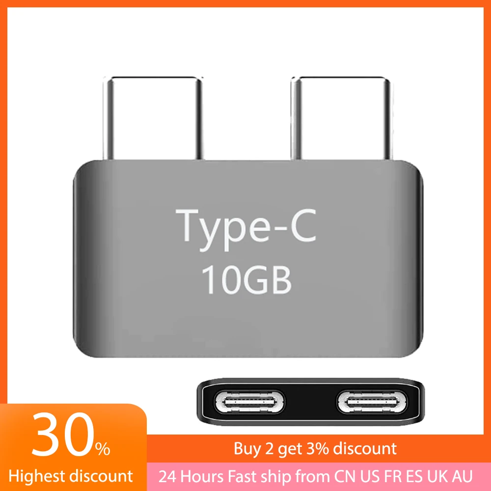 Dual Type C Short Extender USB C Thunderbolt 3 Female to Male Expansion ...