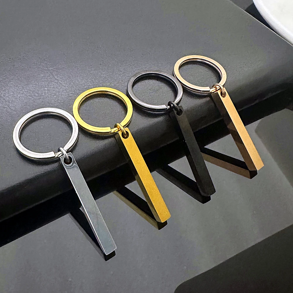 Personalize-Keychains-3D-Bar-Stainless-Steel-Keyrings-4-Sides-Engrave ...