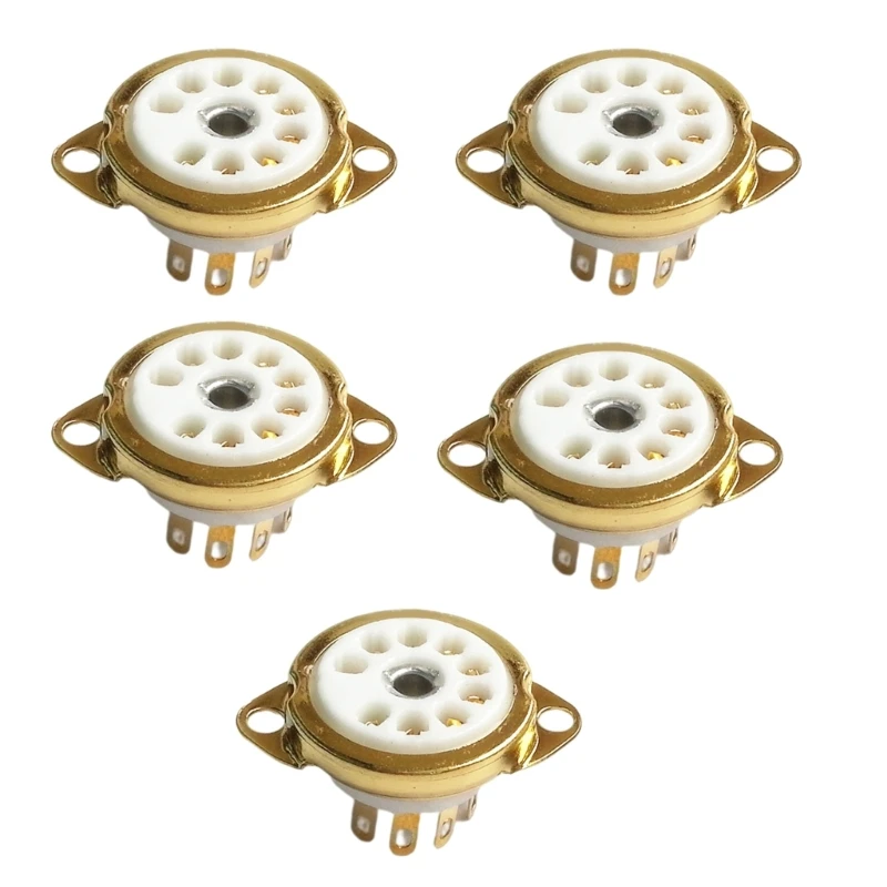 5PCS B9A Ceramic 9Pin PCB Tube Socket for 12AX7,12AT7,12AU7,ECC83,ECC82 ...