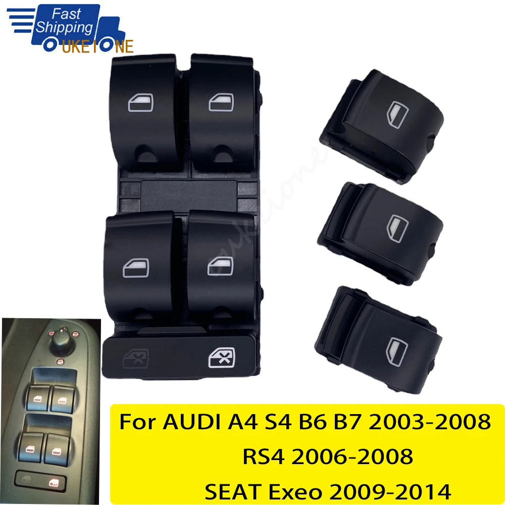 Electric-Master-Window-Glass-Lifter-Control-Switch-Button-fit-for-Audi ...