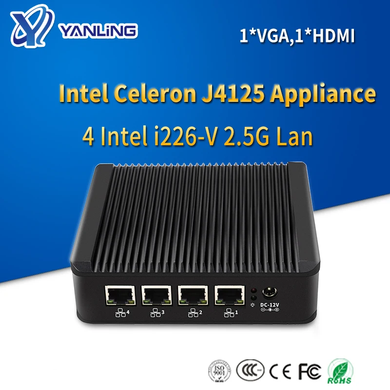 Yanling-Fanless-Mini-PC-j4125-Quad-Core-Mini-Firewalls-Router-4-Intel ...