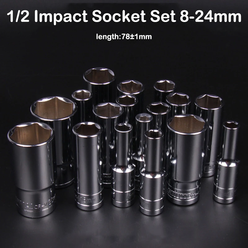 8-32mm Impact Socket Set 1/2 Inch Cr-v Deep Long Socket Keys For ...