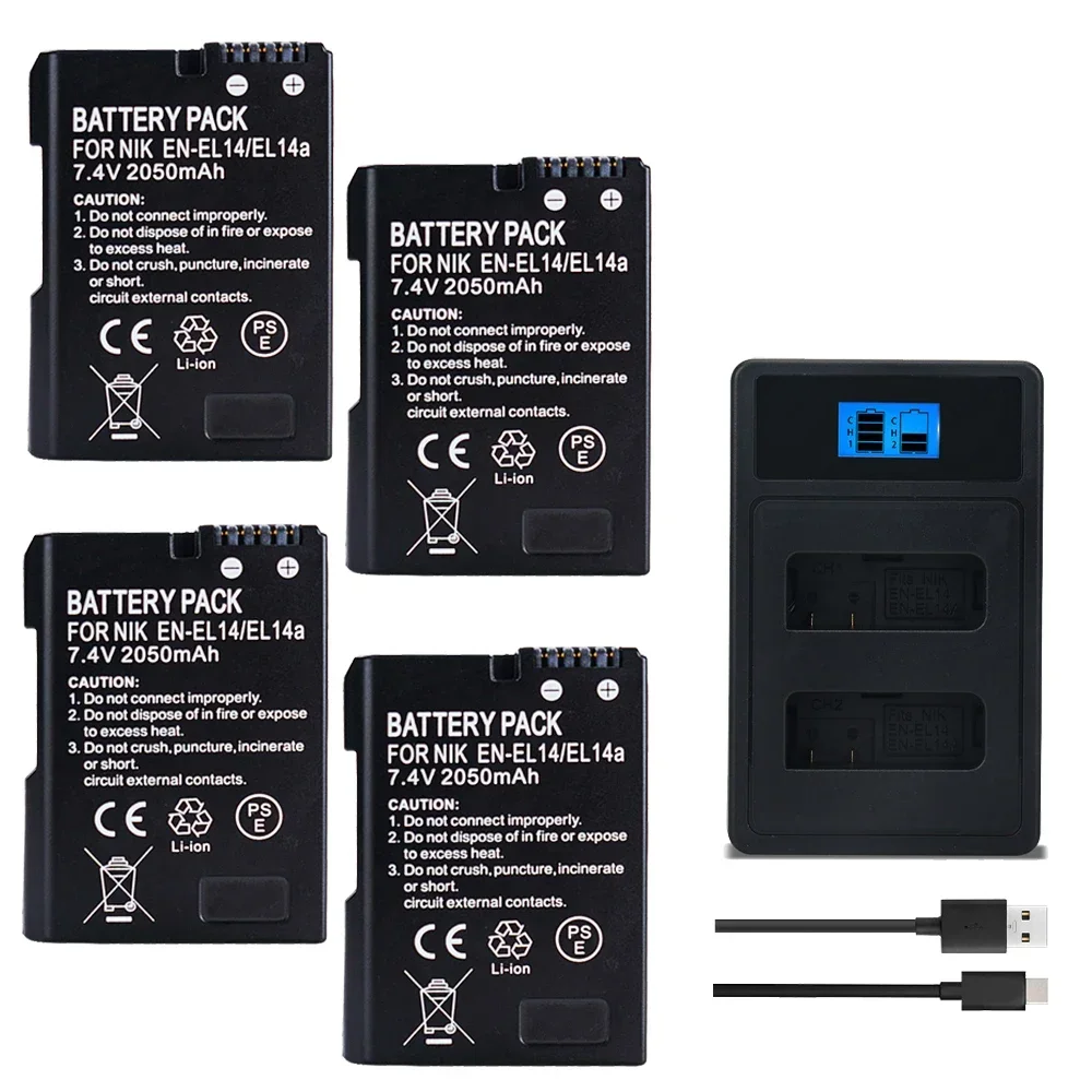 EN-EL14-7-4V-2050mAH-Battery-Suitable-for-Nikon-Cameras-D3100-D3200 ...