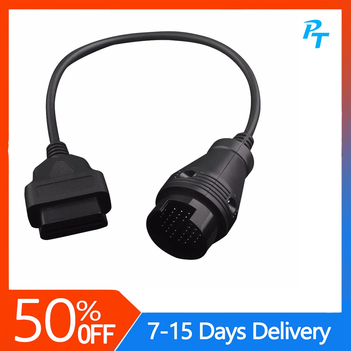 Alta qualidade mb 38 pinos para 16 pinos obd2 obd ii adaptador de diagnóstico para mercedes 38 ...