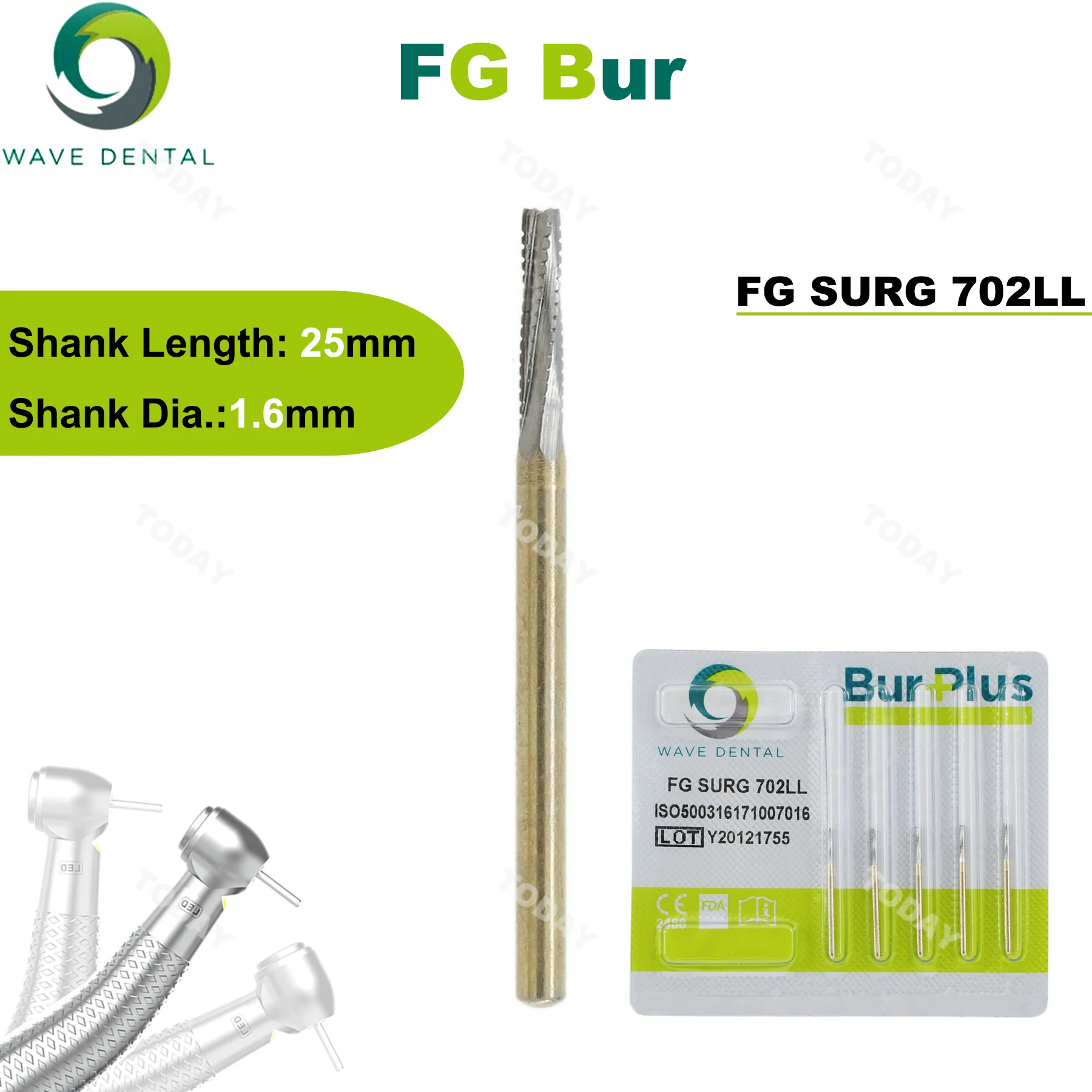 PRIMA-WAVE-Dental-Burs-Tungsten-Carbide-Burs-Tapered-Fissure-Cross-Cut ...