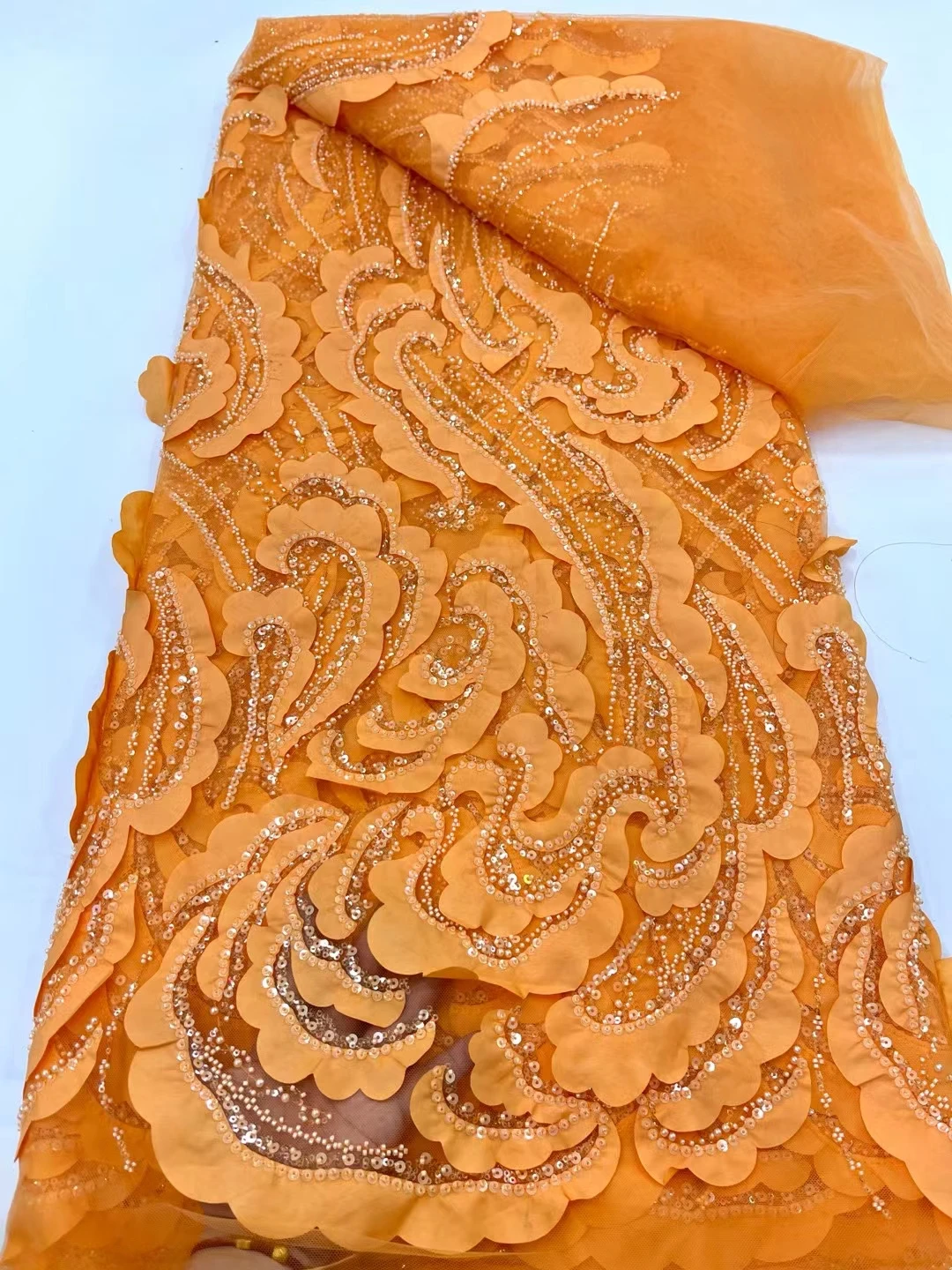 New-Arrival-Heavy-Sequins-Lace-Fabric-With-Luxury-Beads-Sequins-Tulle ...