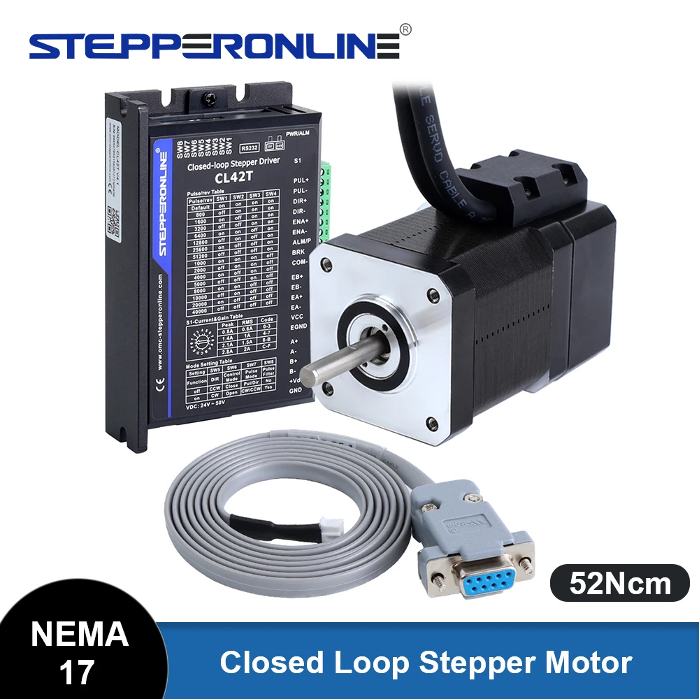 STEPPERONLINE-Nema-17-Stepper-Motor-Driver-Kit-Closed-Loop-52Ncm-2A-Nema17-Stepper-Motor-24 ...