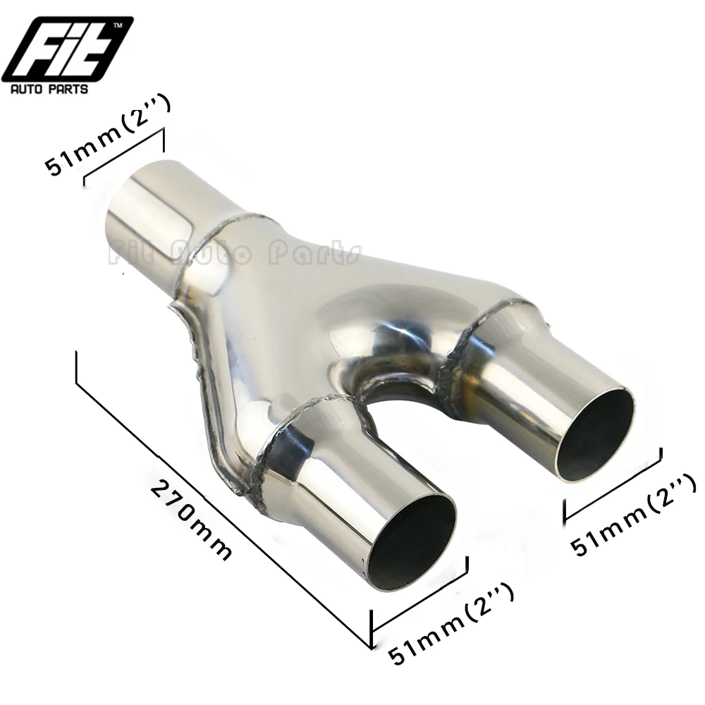 Universal Custom Car Exhaust Y-Pipe Stainless Steel muffler Y type Pipe ...