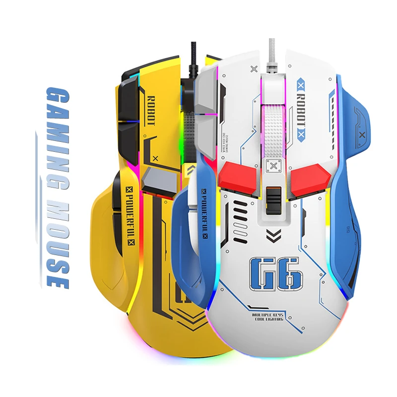 Professional Gaming Mouse 12800DPI Adjustable RGB Backlit Optical USB ...