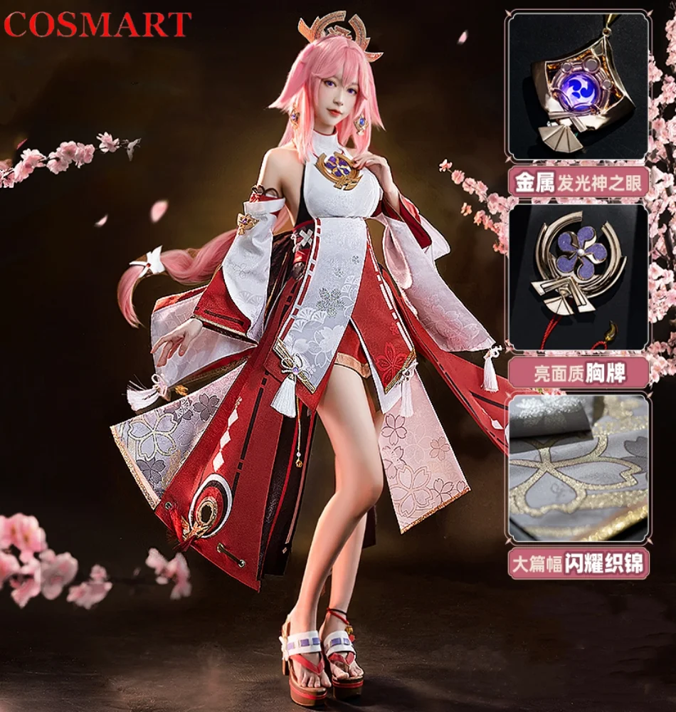 COSMART-Genshin-Impact-Yae-Miko-Cosplay-Costume-Cos-Game-Anime-Party ...