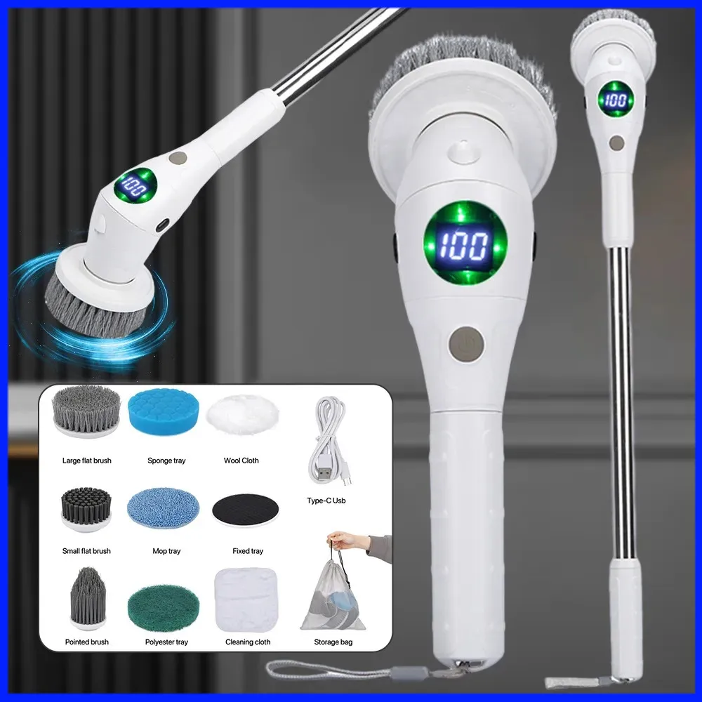 Multifuncional-escova-de-limpeza-el-trica-com-LED-NightLight-escova-dom ...