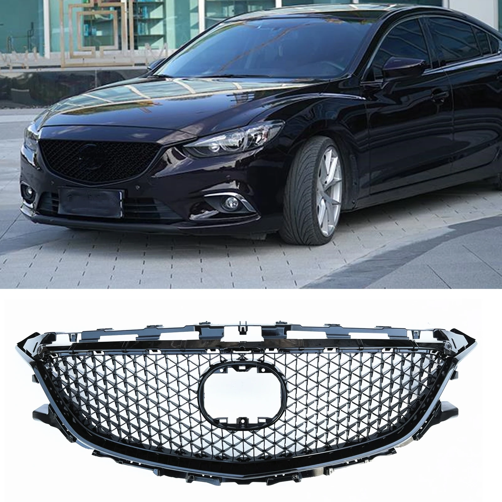 Front-Grille-Racing-Grills-For-Mazda-6-2014-2016-2015-Honeycomb-Style ...