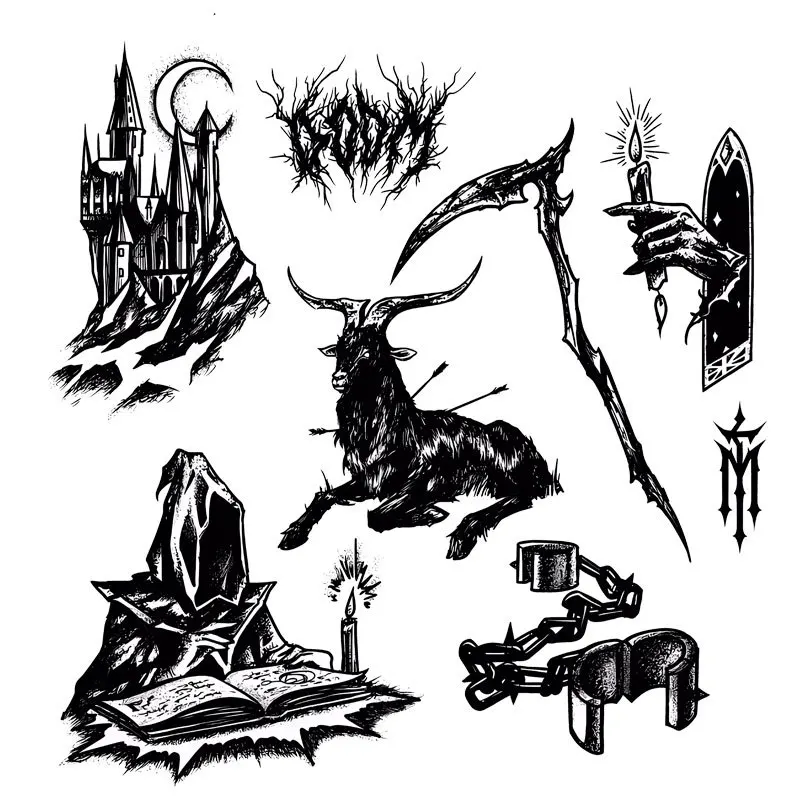 Black-Antelope-Death-Sickle-Castle-Hot-stamping-DTF-Thermo-Sticker ...