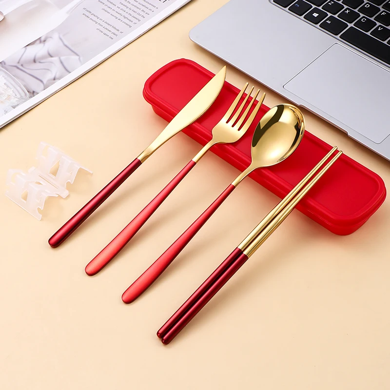Portable-Tableware-Sets-304-Cutlery-Set-Stainless-Steel-Dinnerware-Set-High-Quality-Spoon ...