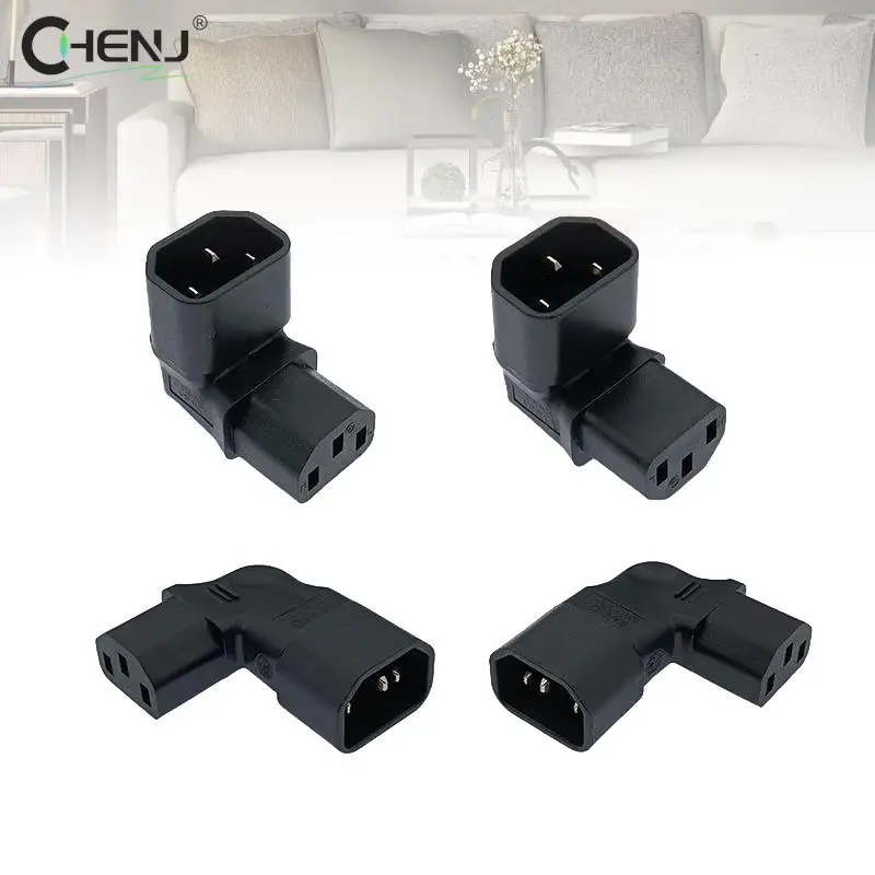 1pcs 10A 3Pin IEC Connector Down UP 90 Angled IEC 320 C14 Male To C13 ...
