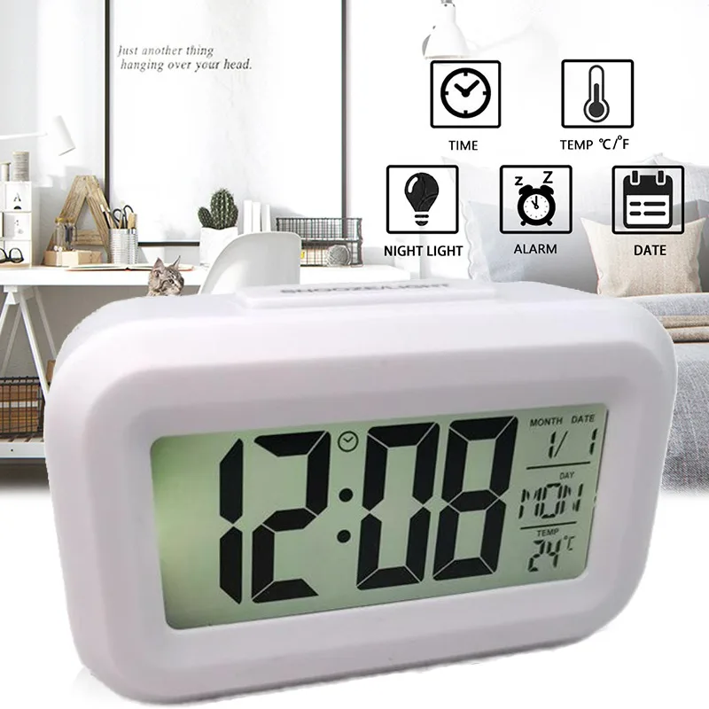 LED-Digital-Alarm-Clock-Electronic-Digital-Alarm-Screen-Desktop-Clock ...