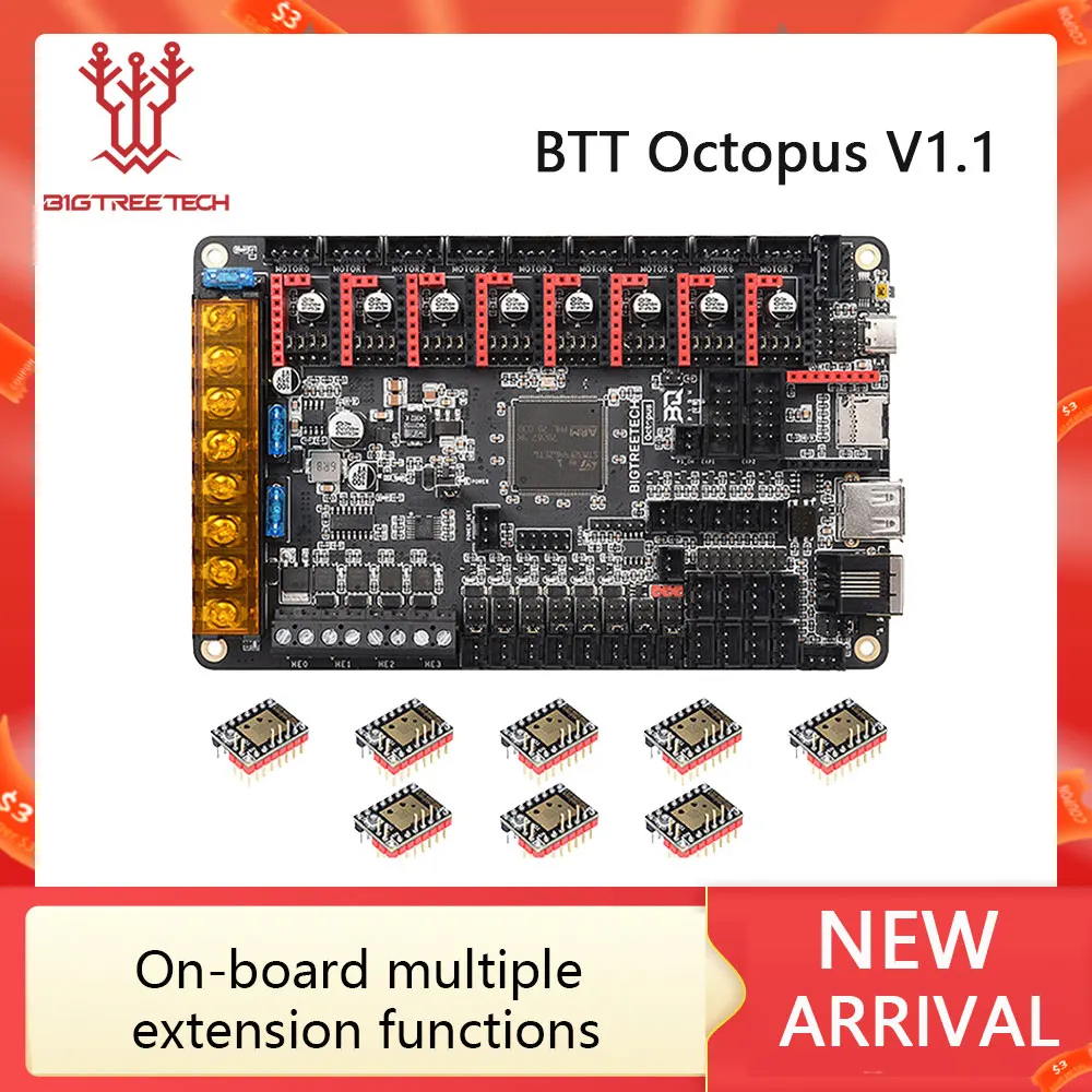 BIGTREETECH Octopus V1.1 BTT Motherboard 3D Printer Parts vs Spider V2 ...