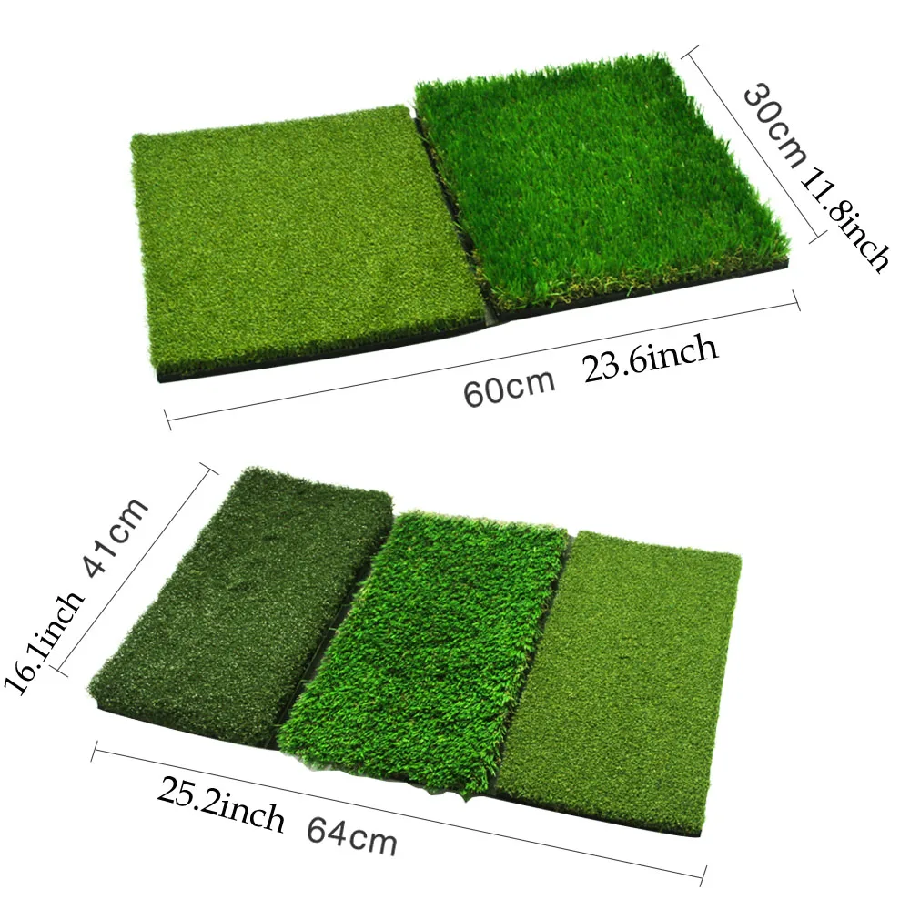 Golf Hitting Mat,3-in-1 Foldable Grass Mat- Practice Tri-Turf Swing ...