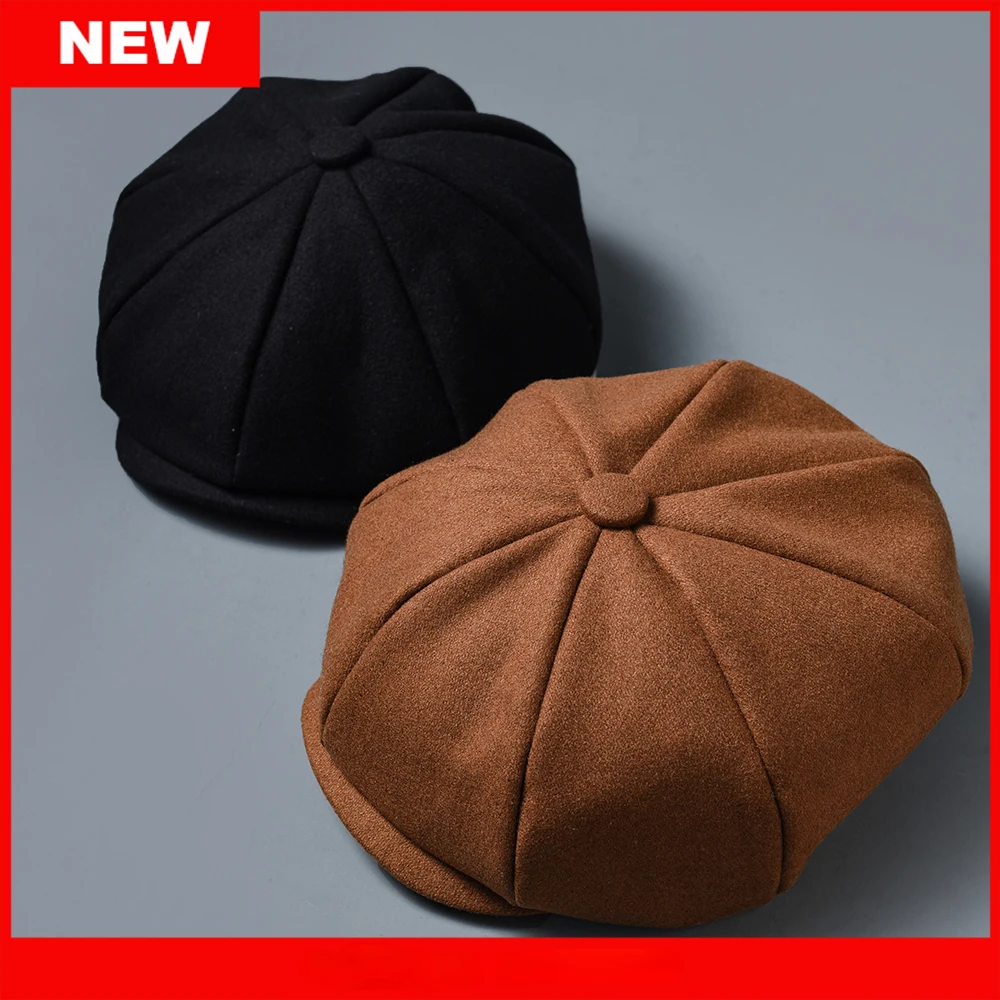 Men Octagonal Cap Newsboy | Wool Newsboy Caps Men | Newsboy Cap Autumn ...