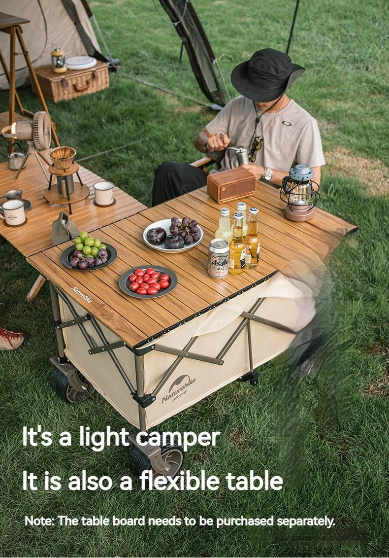 Naturehike Camping Trailer Foldable Trolley Cart Wagon Glamping Storage ...