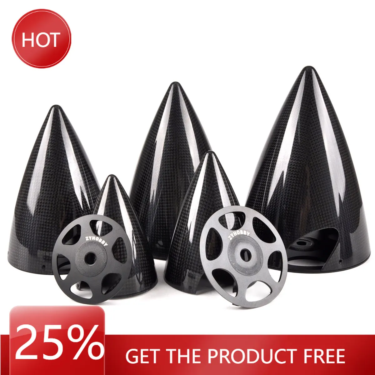 1Pc-ZYHOBBY-Luz-Spinner-De-Fibra-De-Carbono-2-l-mina-Prop-Cone-Para-RC ...