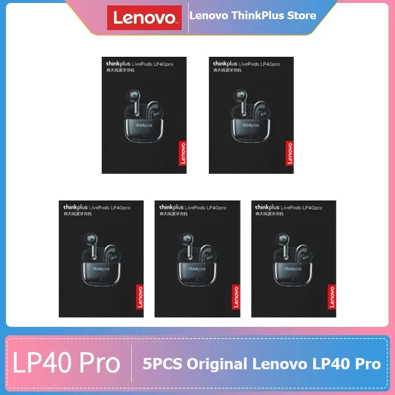 5PCS-Lenovo-LP40-Pro-100-Original-lp40pro-Earphones-Wireless-Bluetooth ...