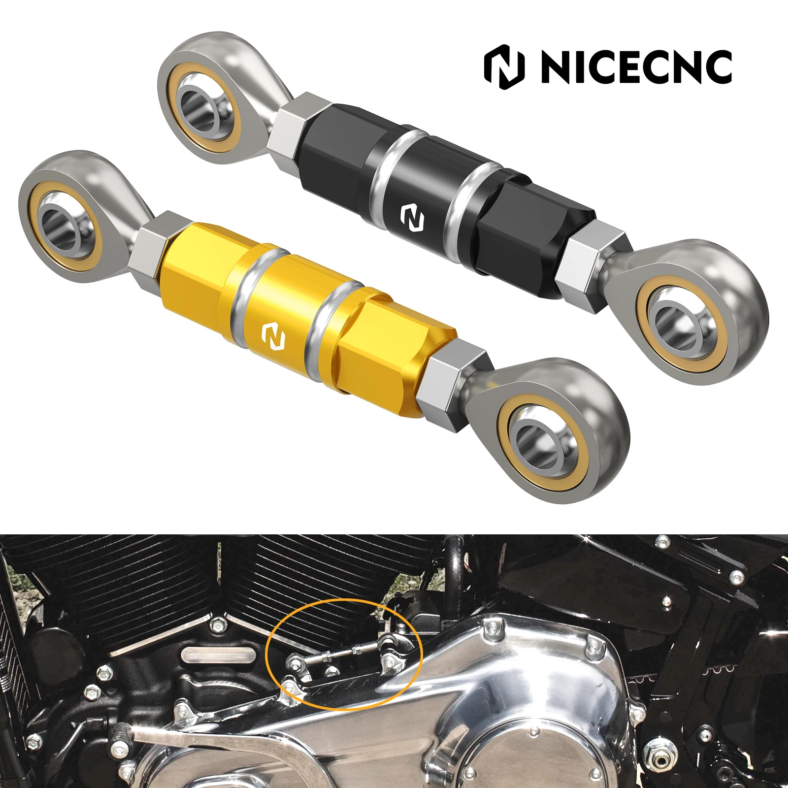 Gear-Shift-Linkage-Rod-Shifter-Lever-for-Harley-Street-Bob-107-114-Low ...