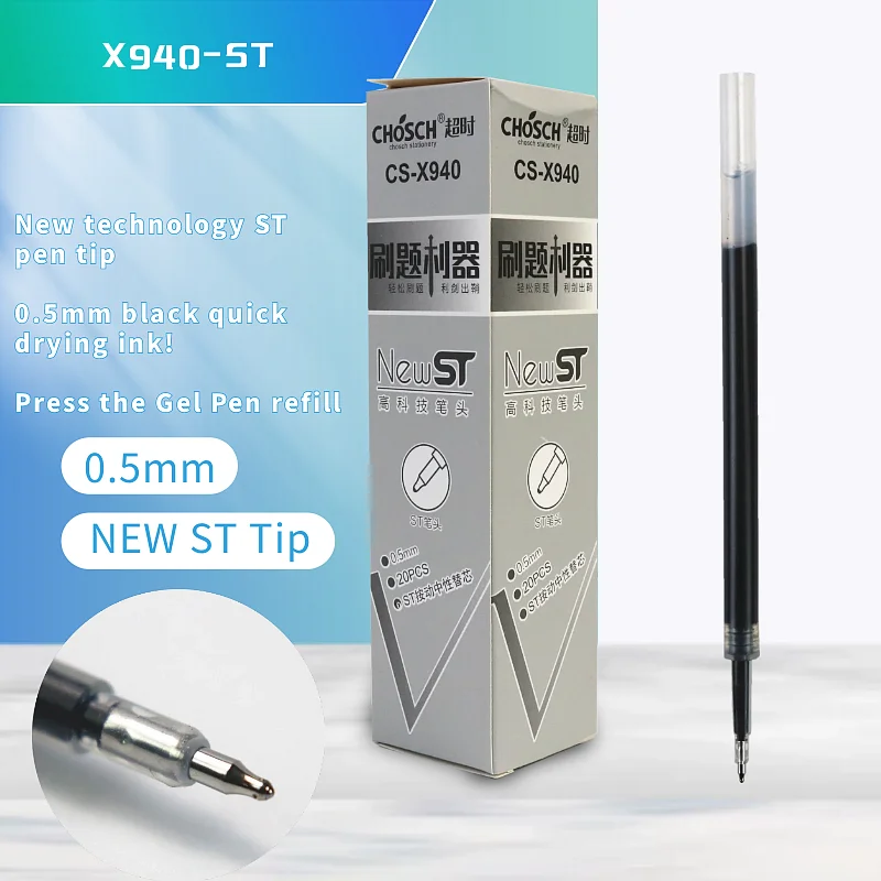 New-process-ST-refill-0-5mm-Black-Press-Gel-Pen-Refills-High-quality ...
